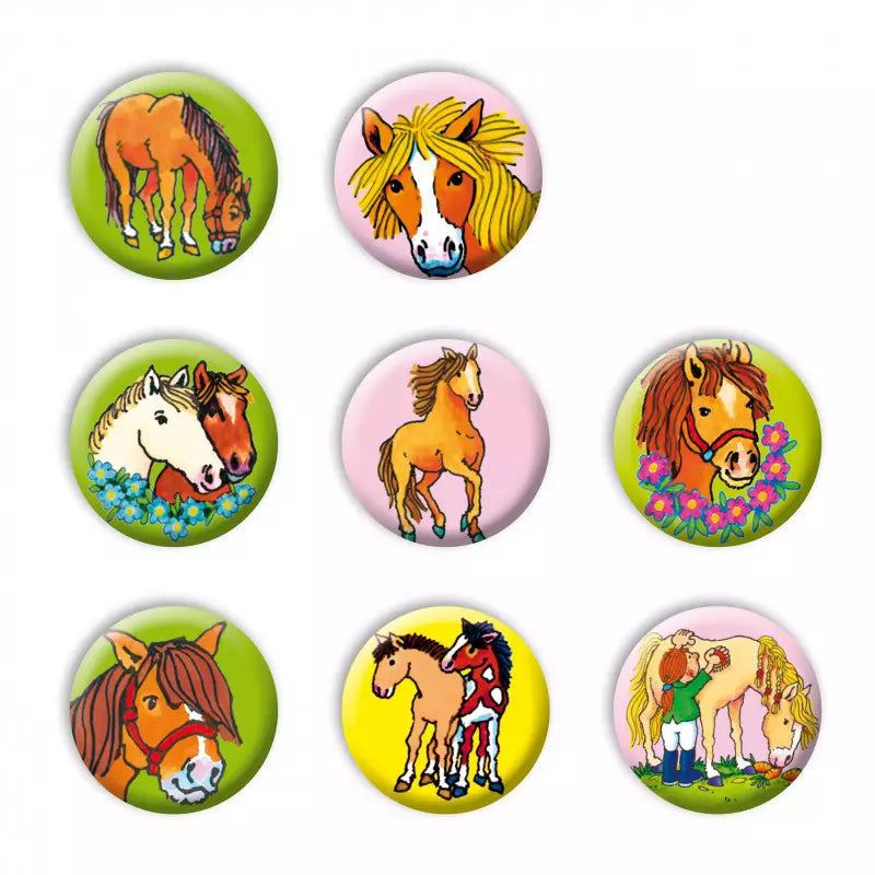 Buttons My pony farm, pack of 8, 2.5 cm, horse party