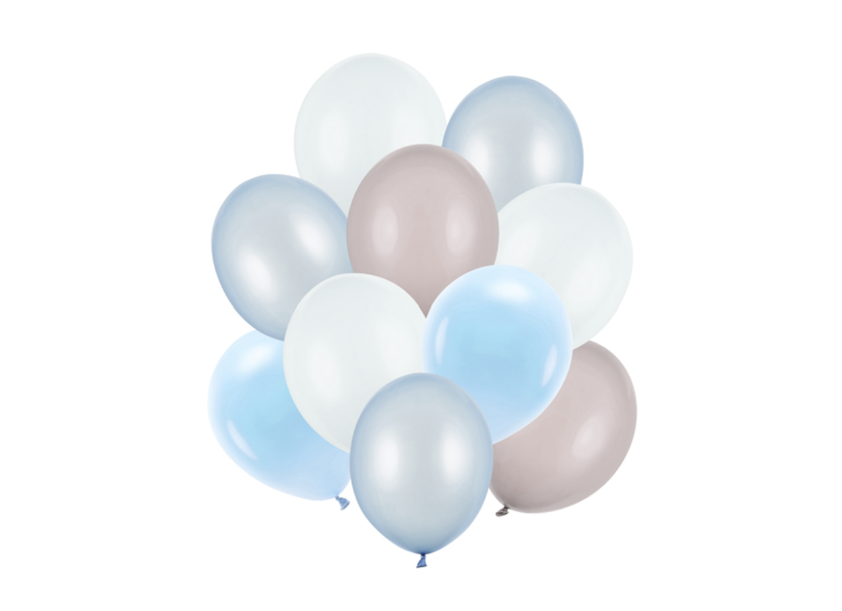 Luftballons Mix: versch. Blautöne & weiss, 10er Pack, Ihr ...