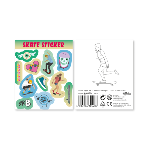 Stickers, Skatepark, 1 Karte, 11 Sticker, Deko online in der Schweiz ...